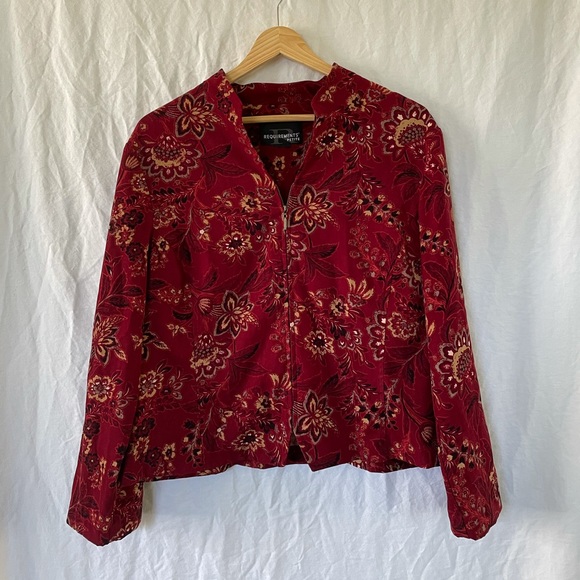 Jackets & Coats | Red Floral Jacket | Poshmark